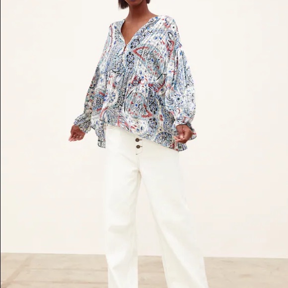 Zara | Tops | Zara Paisley Boho Top With Metallic Thread | Poshmark